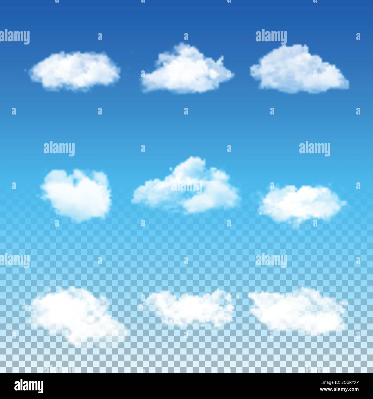 Realistic Clouds Set. Fluffy Clouds Collection for Sky Background and ...