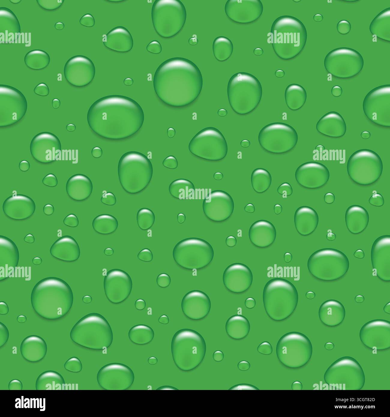 Seamless Water Drops Pattern. Realistic Water Drops Texture on Green ...