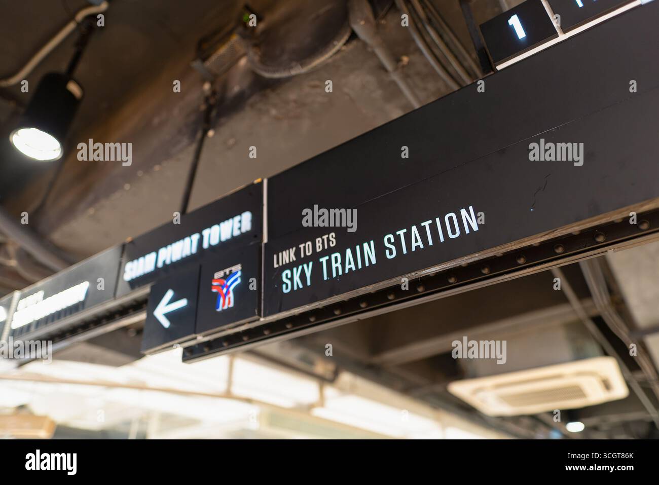 Bangkok, Thailand - October 15, 2024: link to BTS Skytrain station sign ...