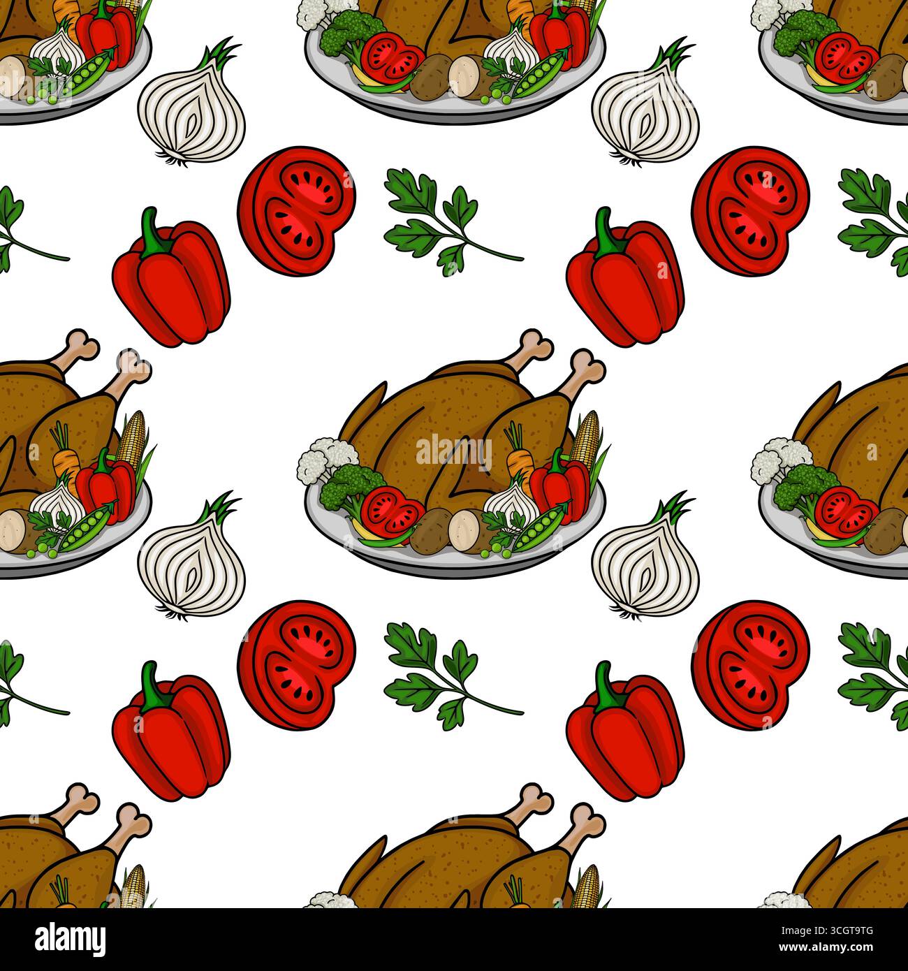 Roasted bell Stock Vector Images - Alamy