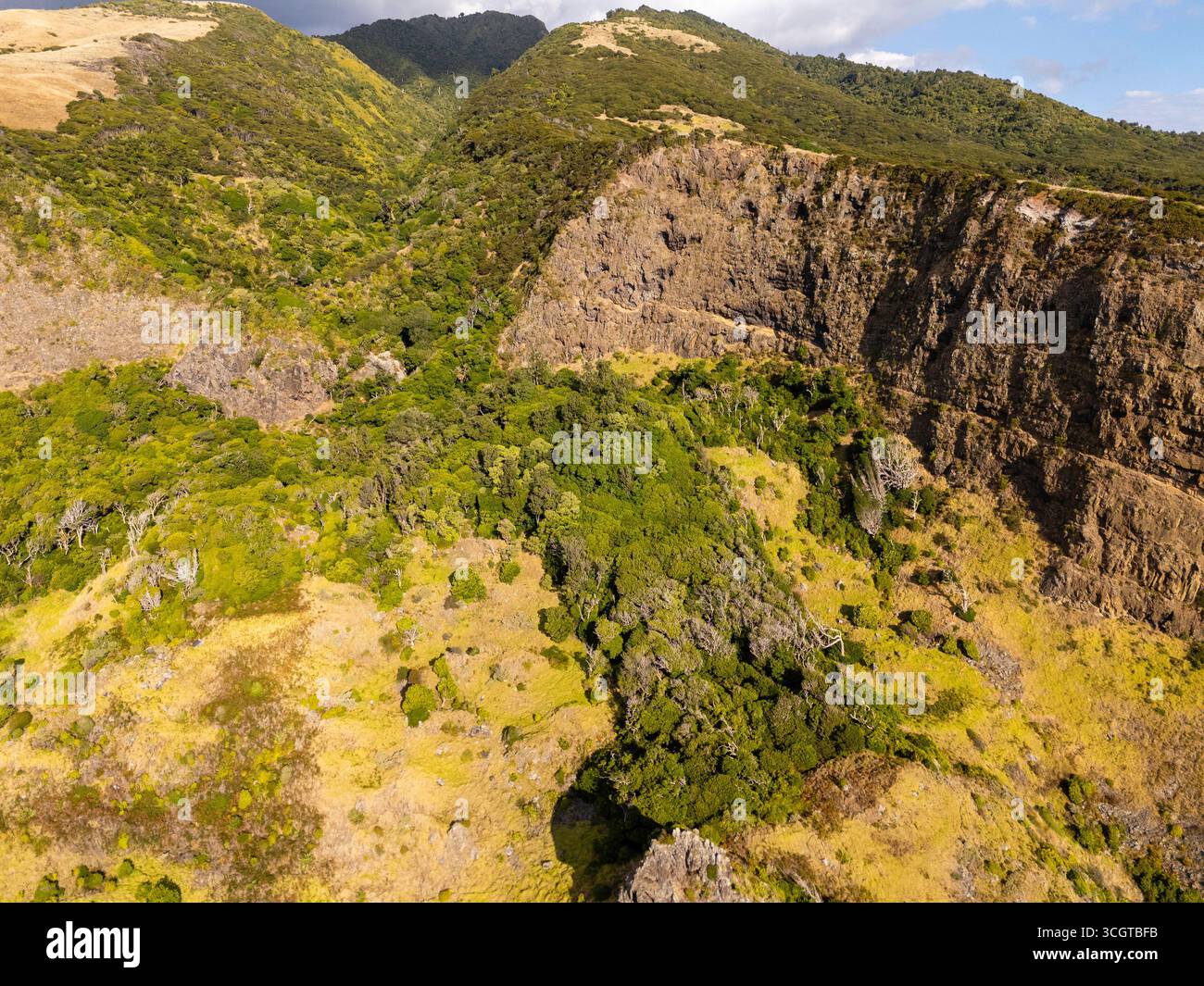 Aerial photograph of the Te Toto Gorge Lookout near Raglan, Hamilton ...