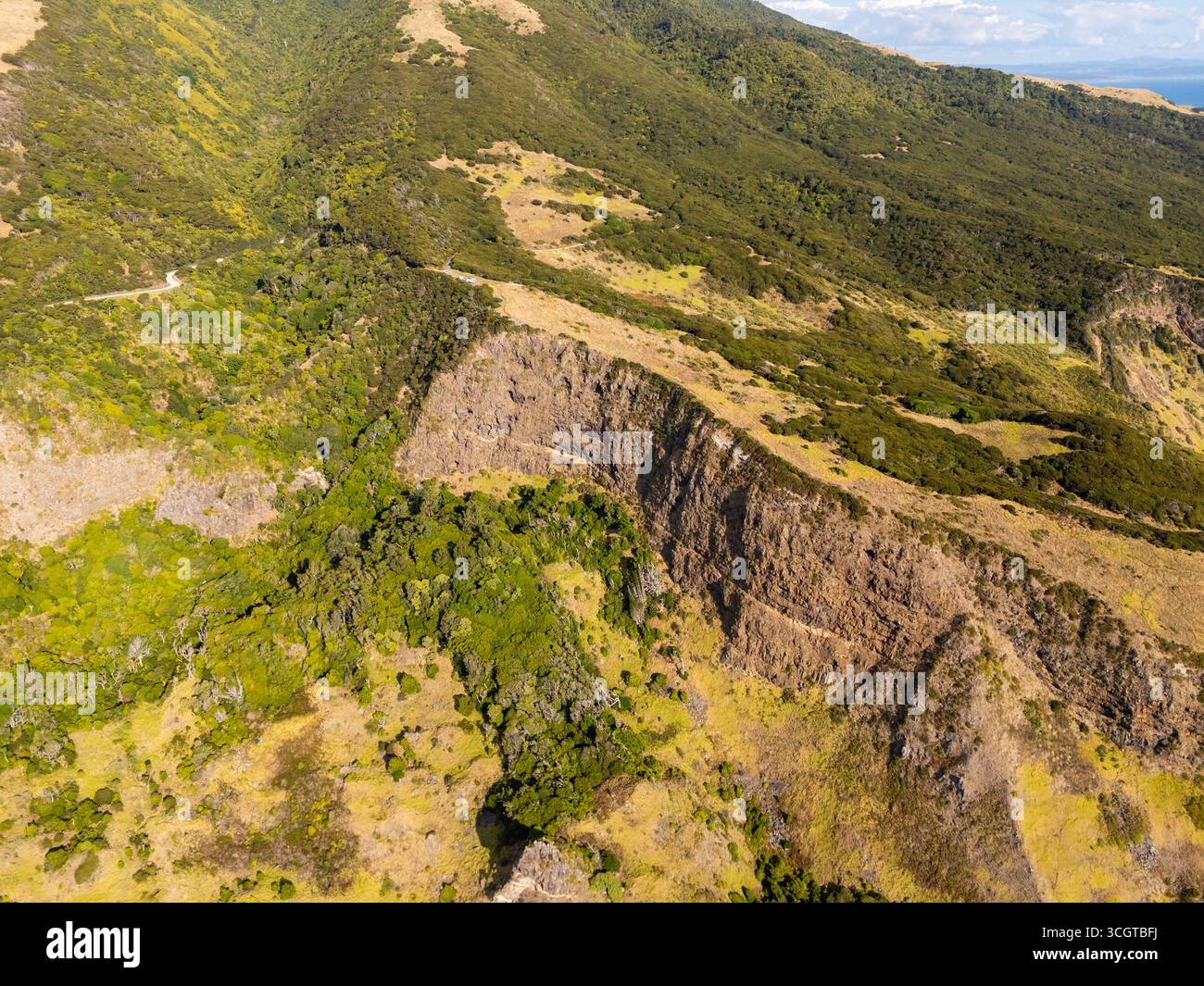 Aerial photograph of the Te Toto Gorge Lookout near Raglan, Hamilton ...