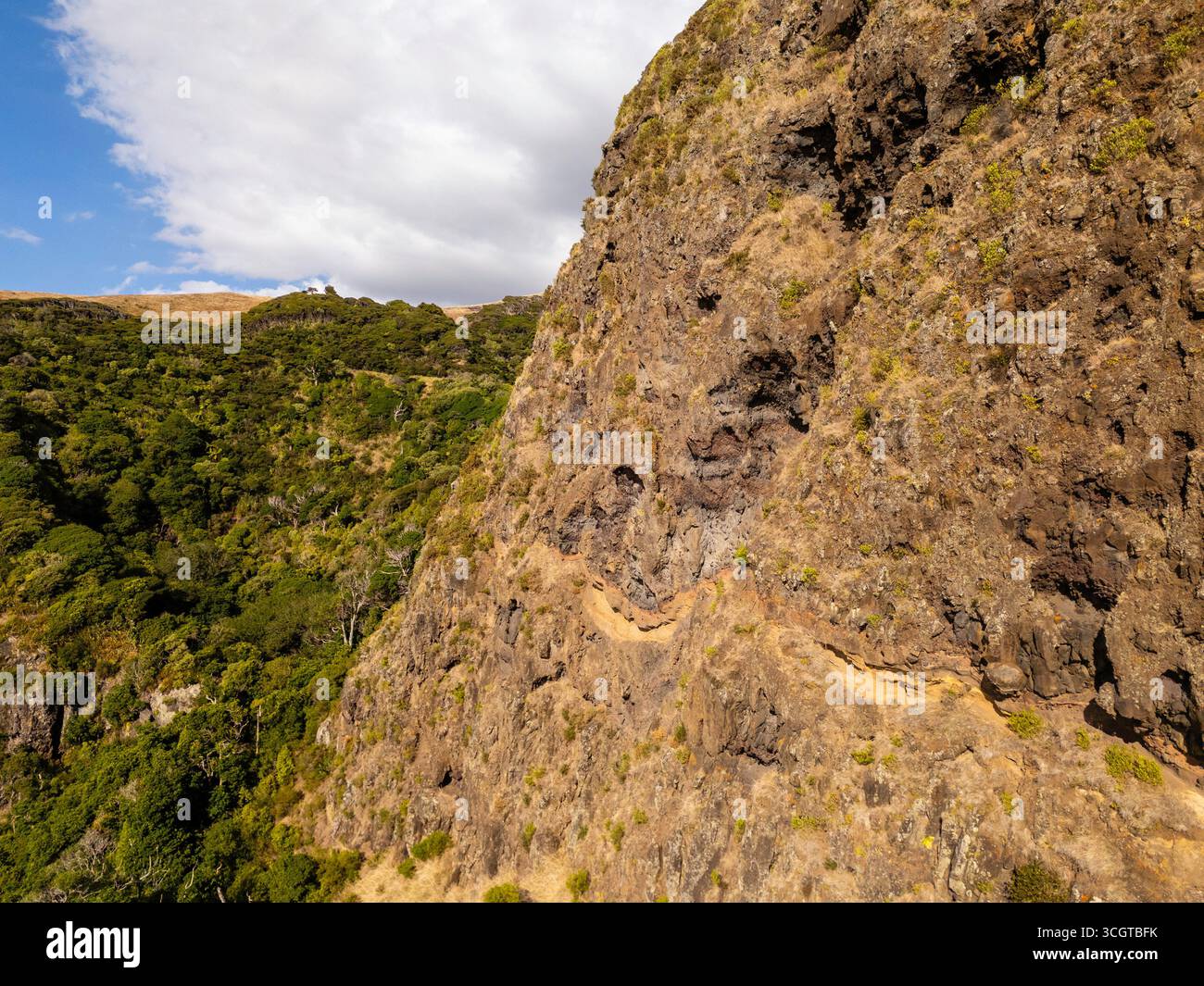 Aerial photograph of the Te Toto Gorge Lookout near Raglan, Hamilton ...