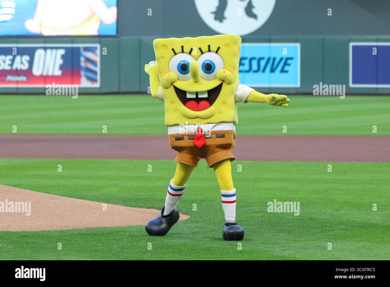 August 29th, 2025: SpongeBob Squarepants throws the ceremonial first ...