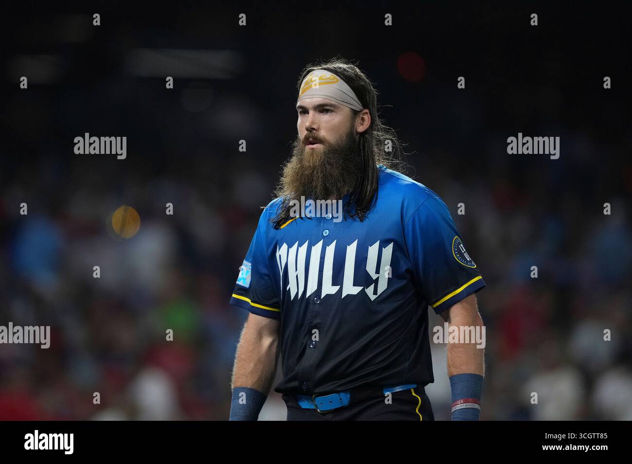 Philadelphia Phillies' Brandon Marsh plays during a baseball game ...