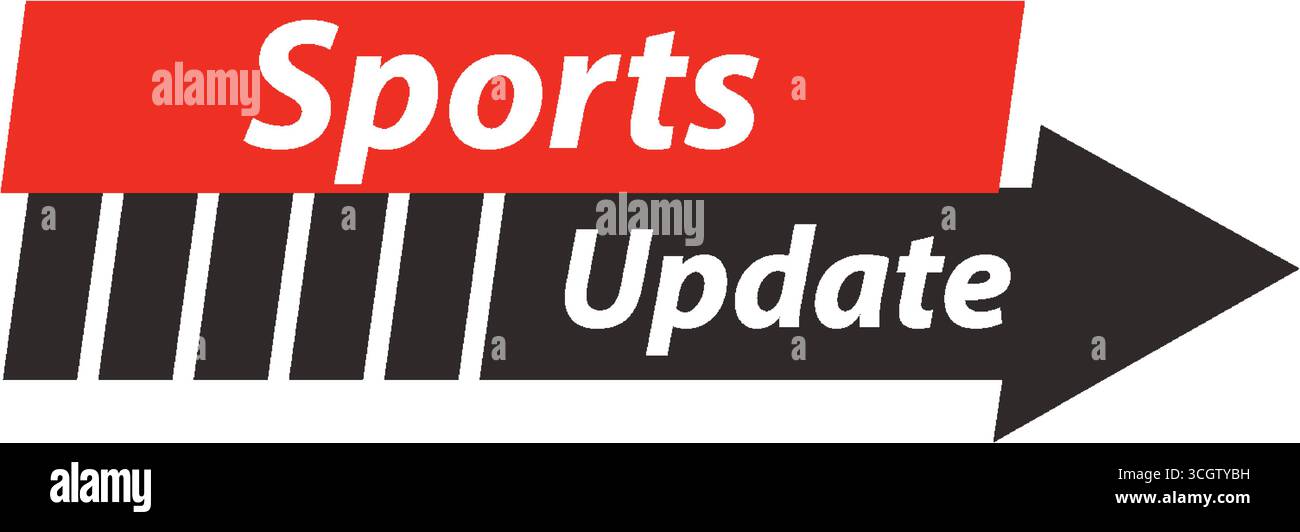 Modern sports update banner vector with bold red and black colors ...