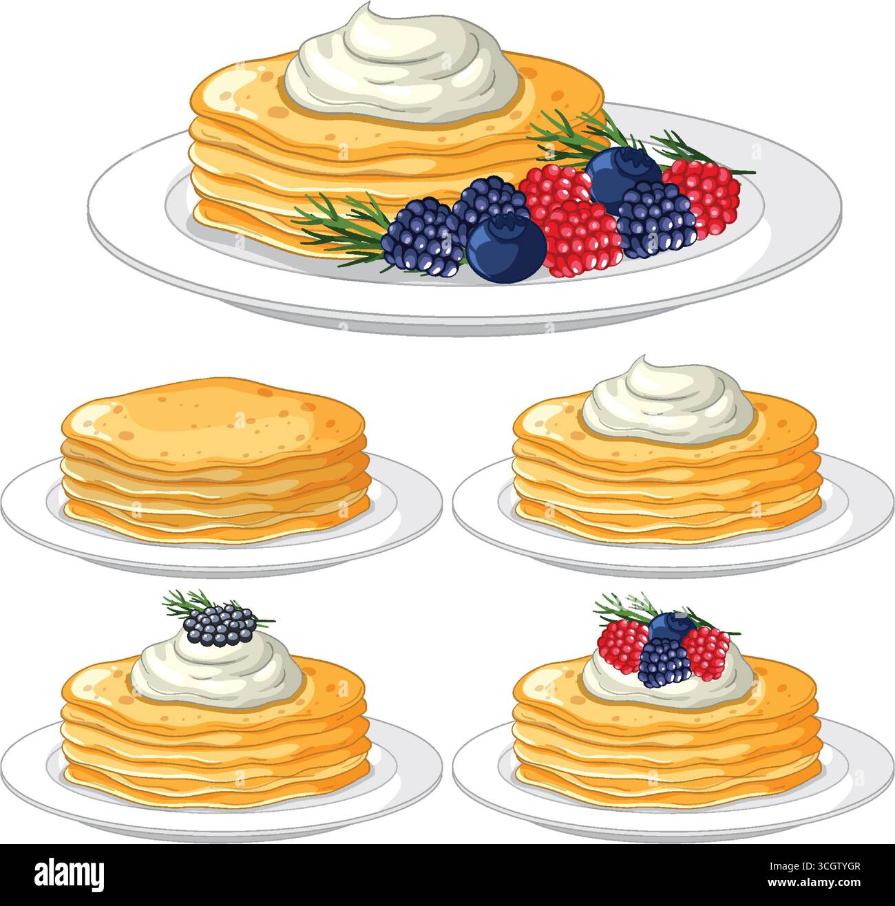 Close up stacks plates Stock Vector Images - Alamy