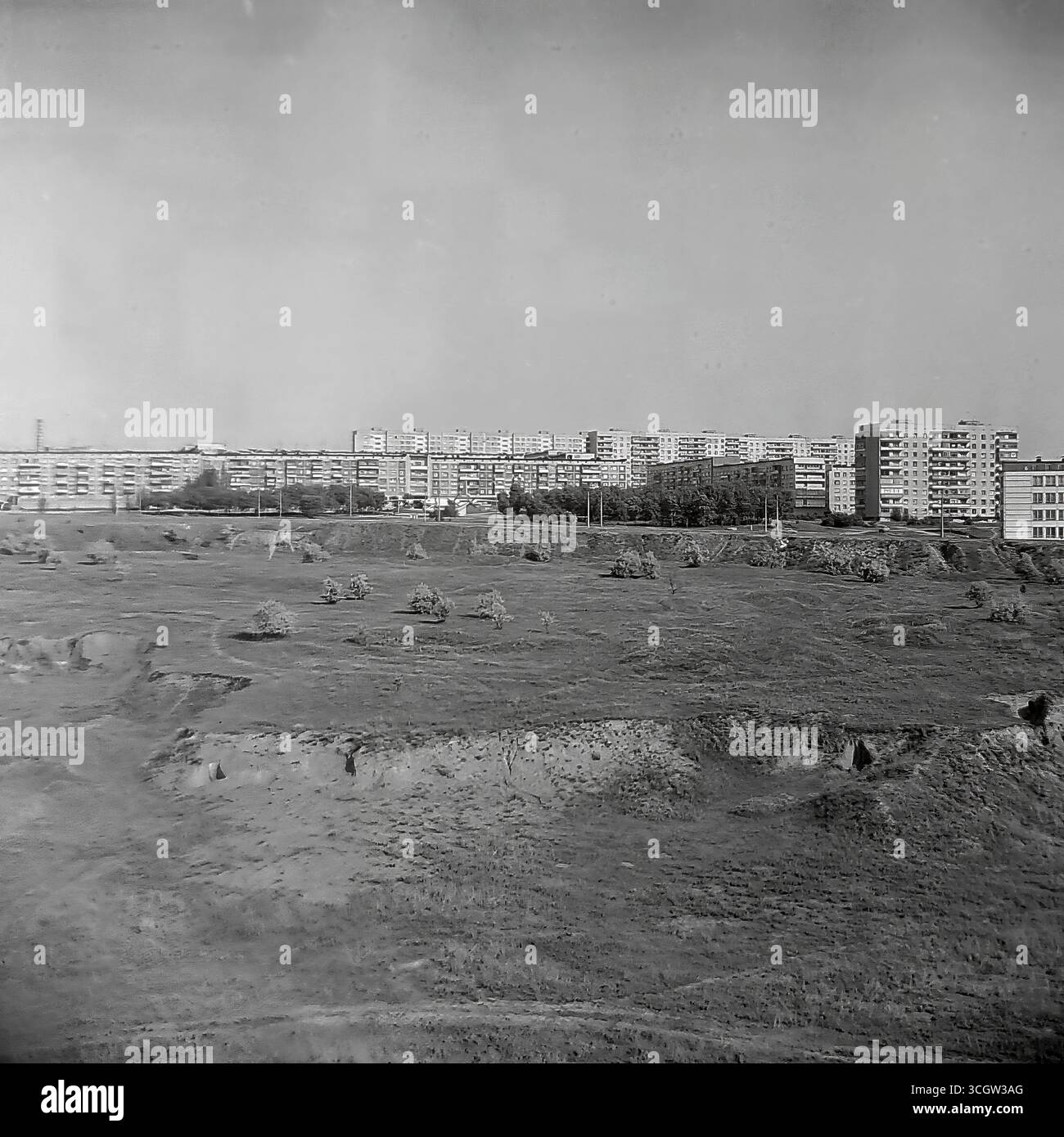 An archival panorama of Sloviansk from the 1980s, showing the view from ...