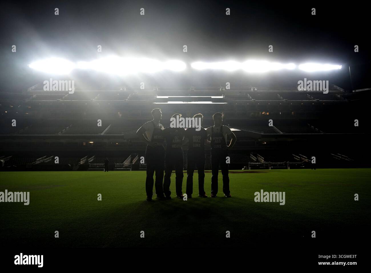 From left, Texas A&M Yell Leaders Josh Brewton, Heath Flanagan, Luke ...