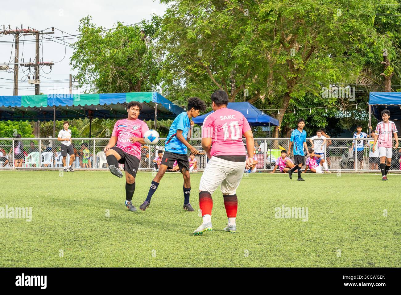 August 24, 2025, Koh Chang, Thailand: A view of local football players ...
