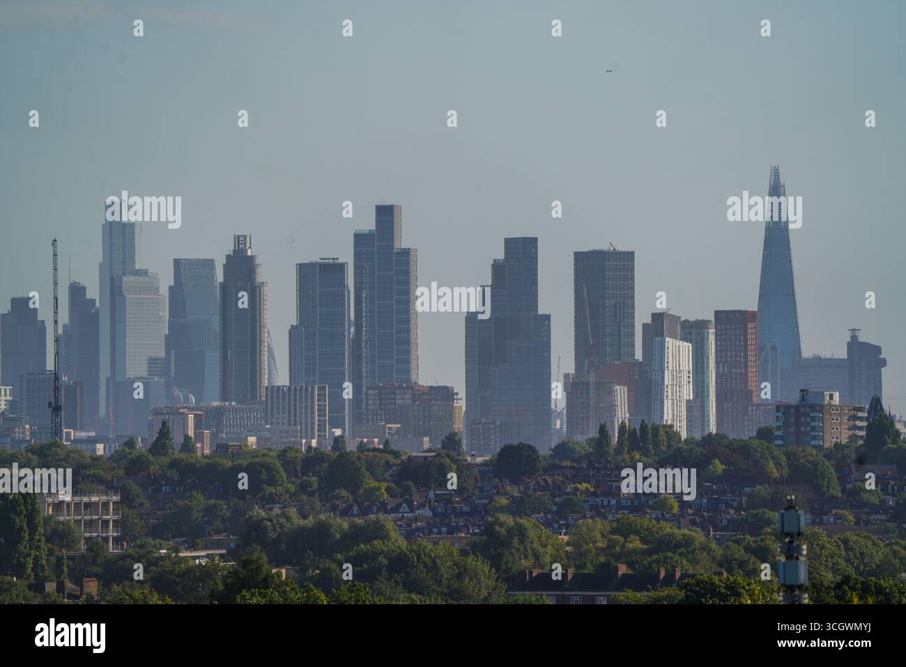 London, UK. 30 August 2025. A view of London city skyline and financial ...
