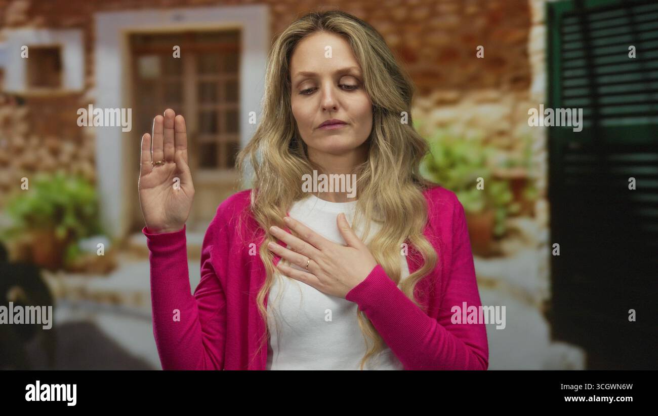 Woman pledging allegiance hand over hi-res stock photography and images ...