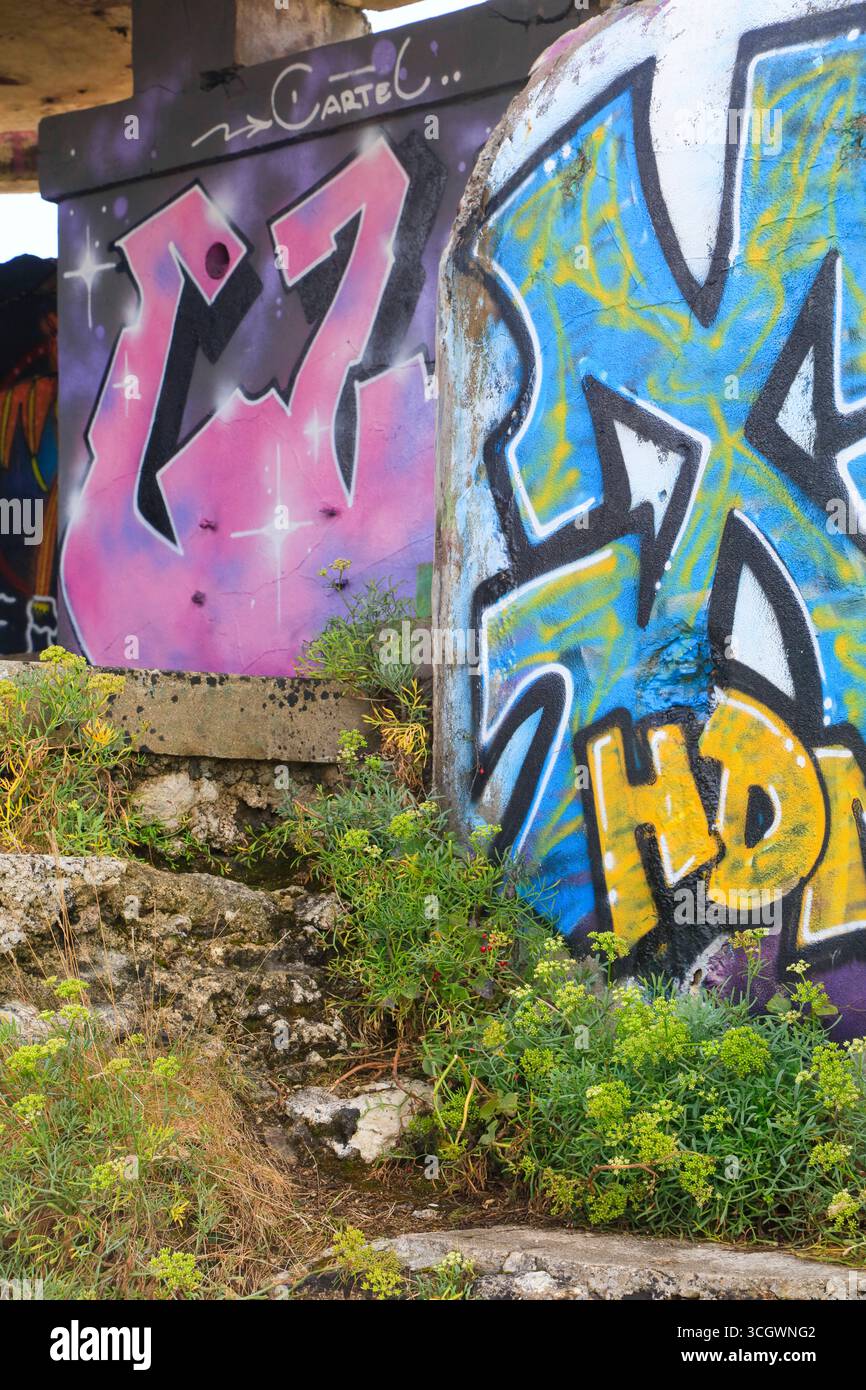 Graffiti an Festung Fort de Toulbroch Toulbroc h, Teil der ...