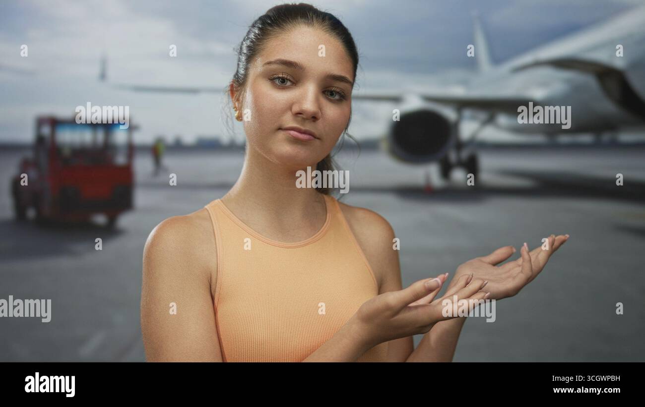 Airliner on female palm hi-res stock photography and images - Alamy