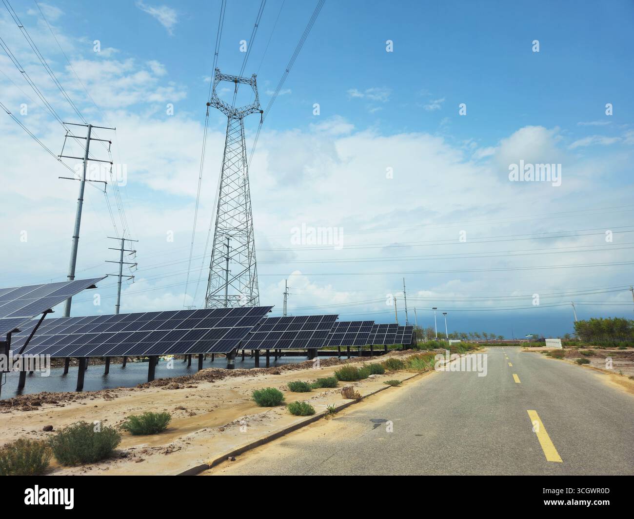 Solar panels electric towers hi-res stock photography and images - Alamy