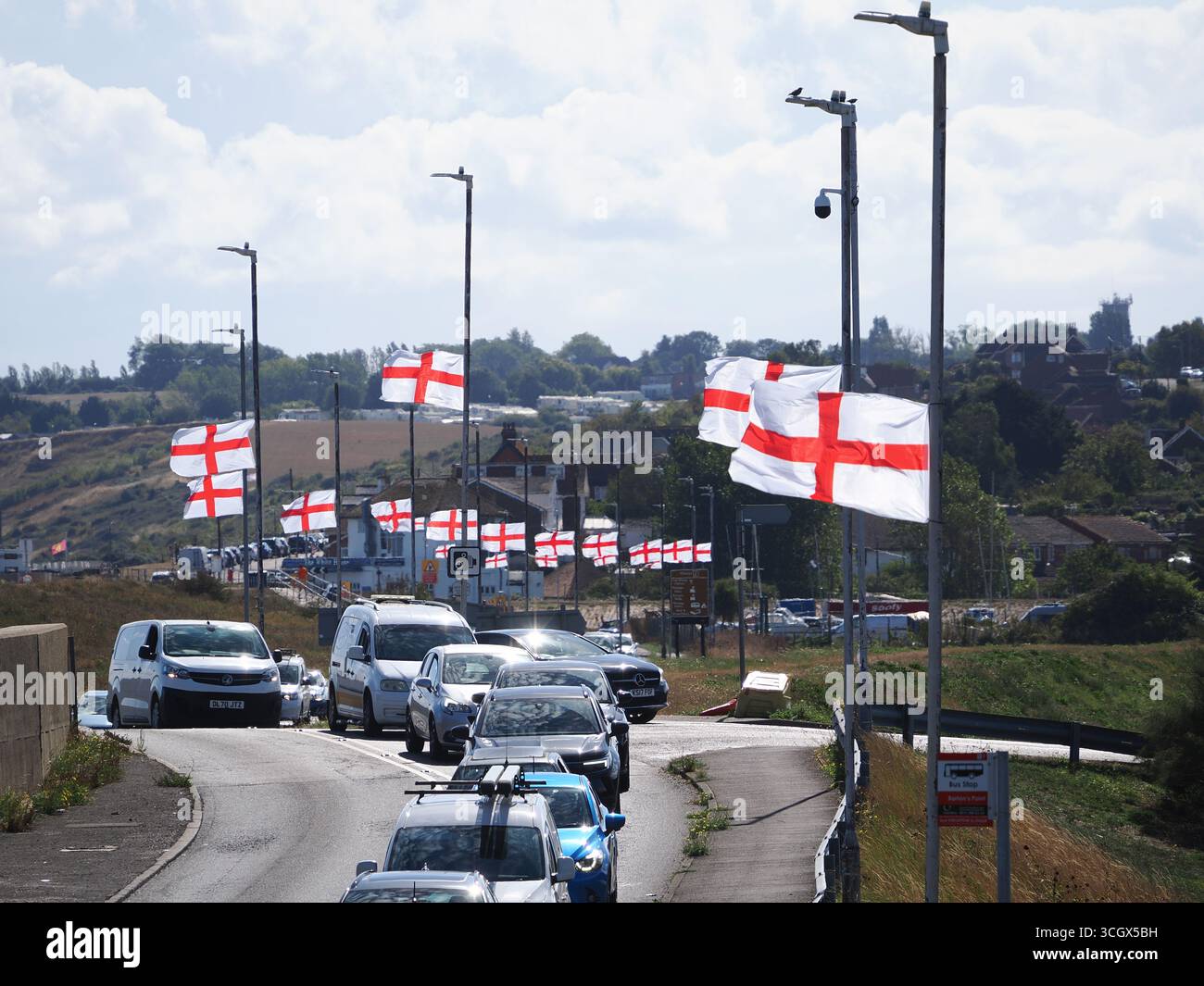 Sheerness, Kent, UK. 30th Aug, 2025. St George Flags have continued to ...