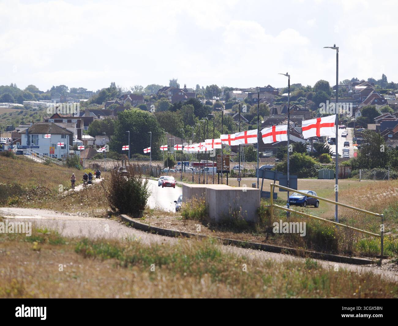 Sheerness, Kent, UK. 30th Aug, 2025. St George Flags have continued to ...