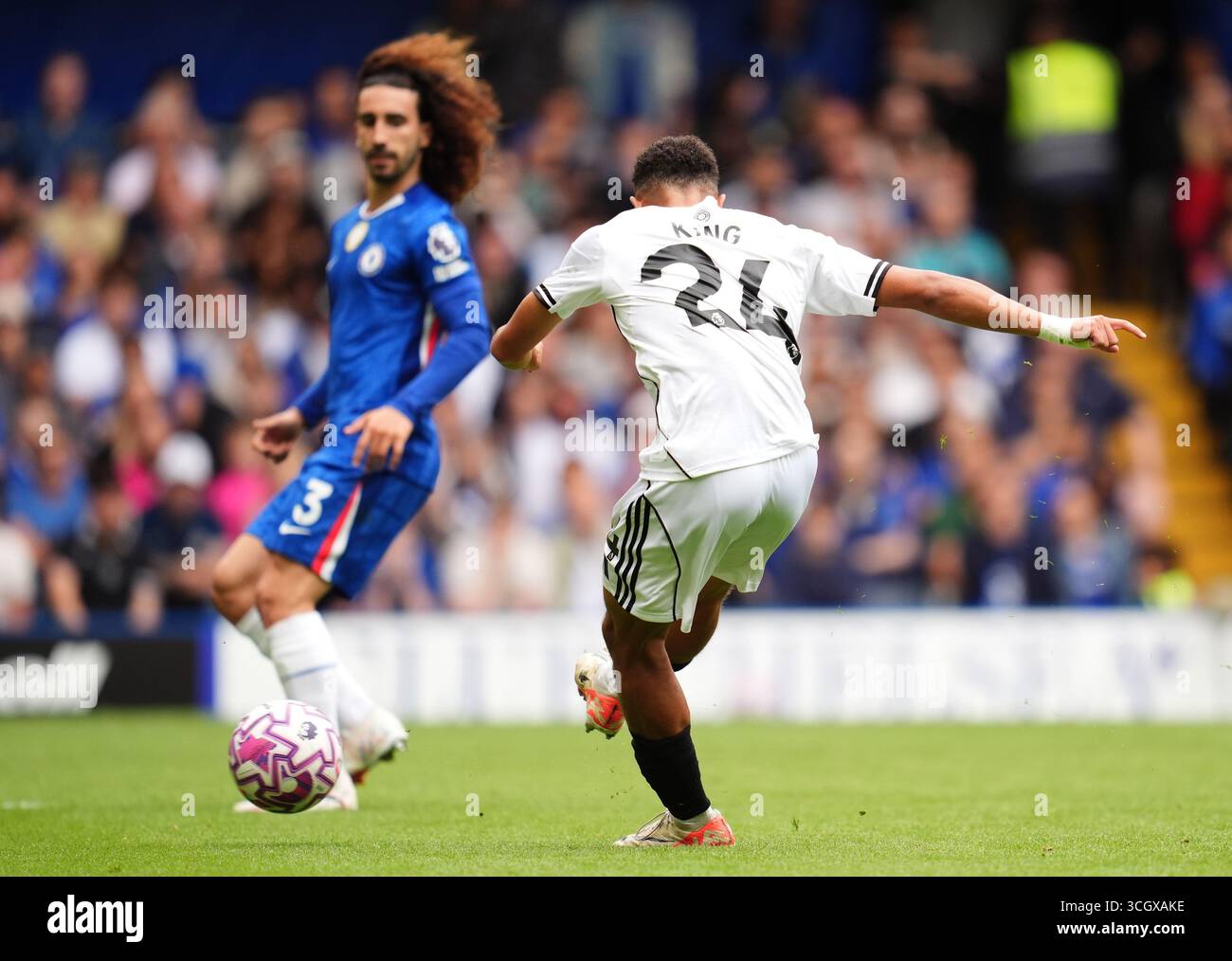 Fulham's Joshua King scores a goal that is later ruled out following a ...