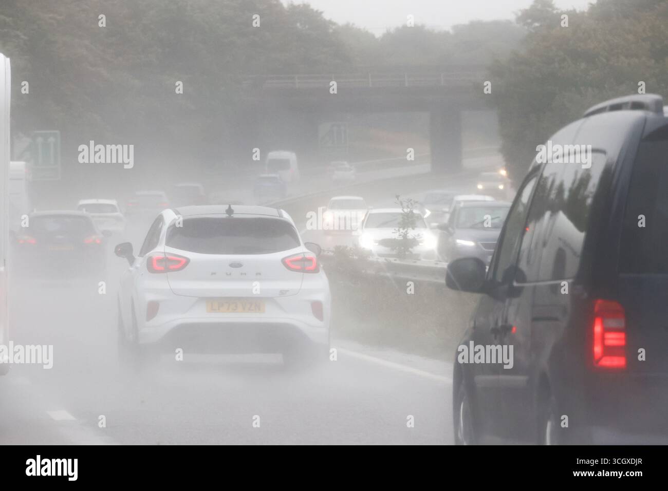 A30, Cornwall. 30 August, 2025. UK Weather: Mizzle and spray as ...
