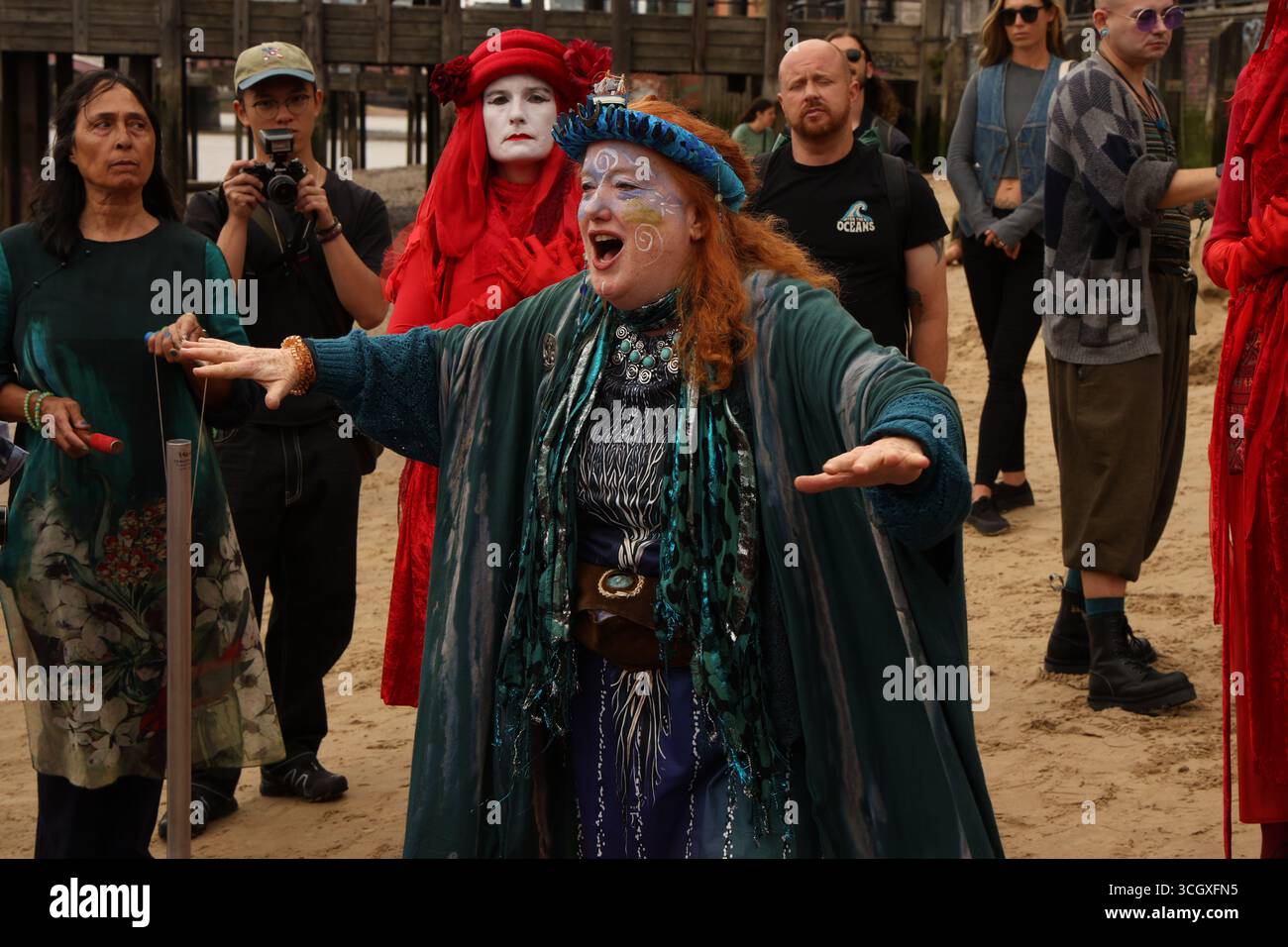 LONDON, UK - 27 Aug 2025: Members of Extinction Rebellion’s Red Rebel ...