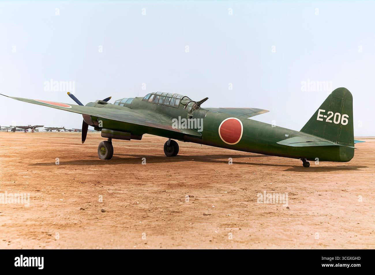 Japanese Twin Engine Bomber from World War II colorized Stock Photo - Alamy