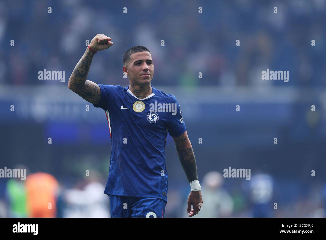 Chelsea's Enzo Fernandez celebrates at the end of the English Premier ...