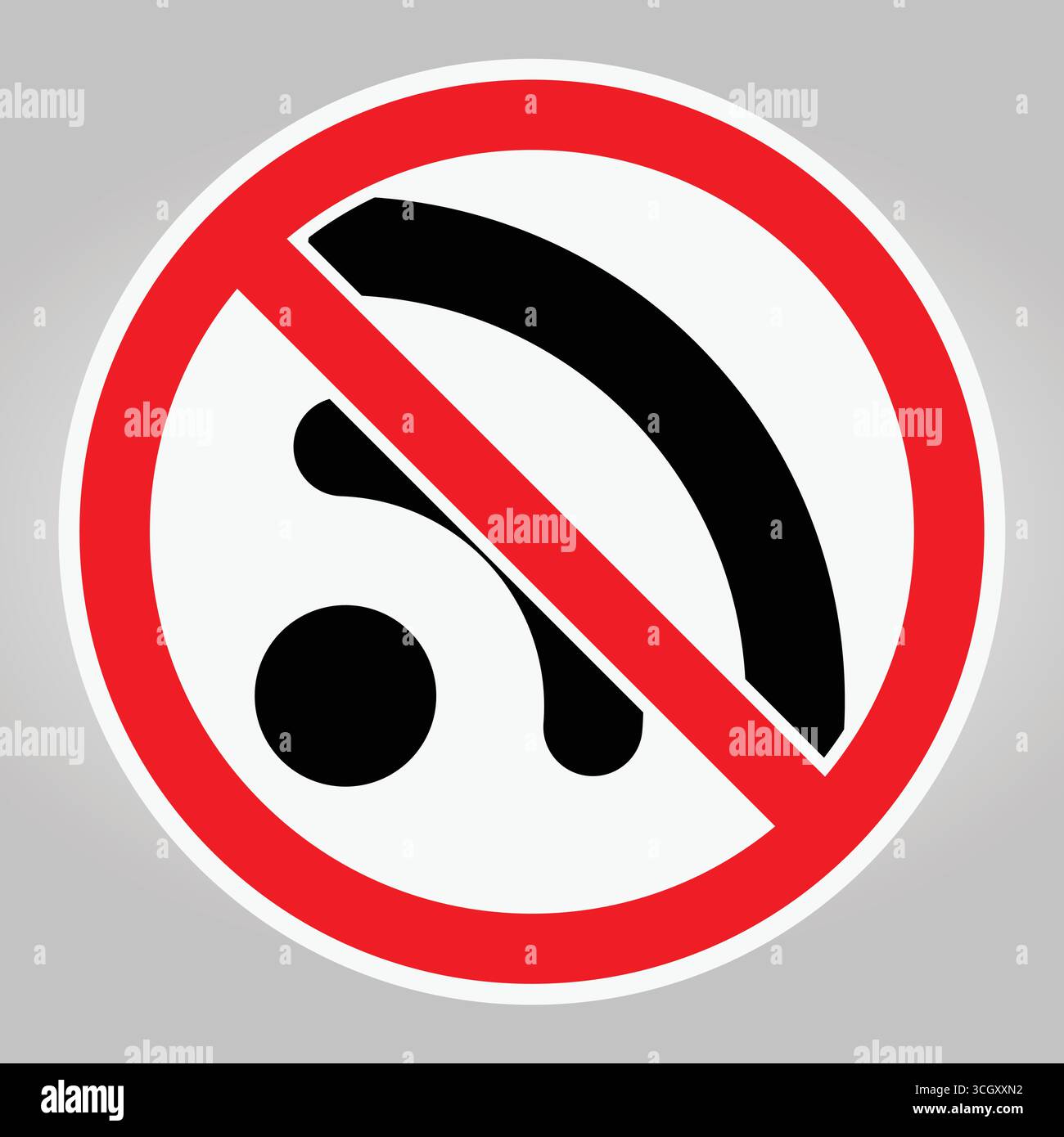 This graphic shows a no entry sign with a bold red circle and symbolic ...