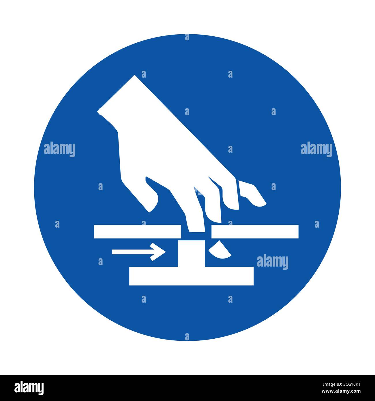 Detailed hand icon representing safety guidelines for industrial ...