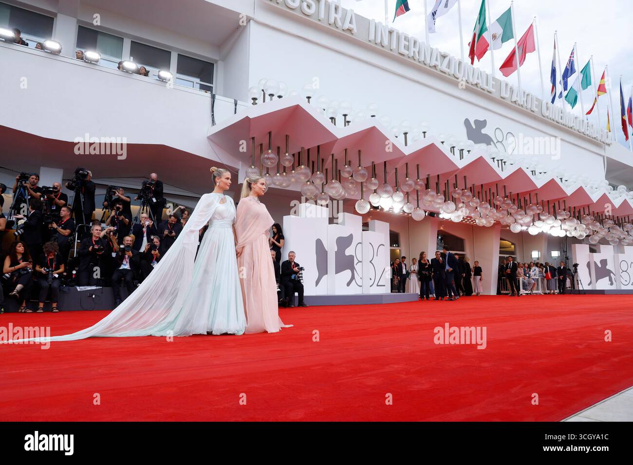 Lady Eliza Spencer and Lady Amelia Spencer attend the premiere of ...