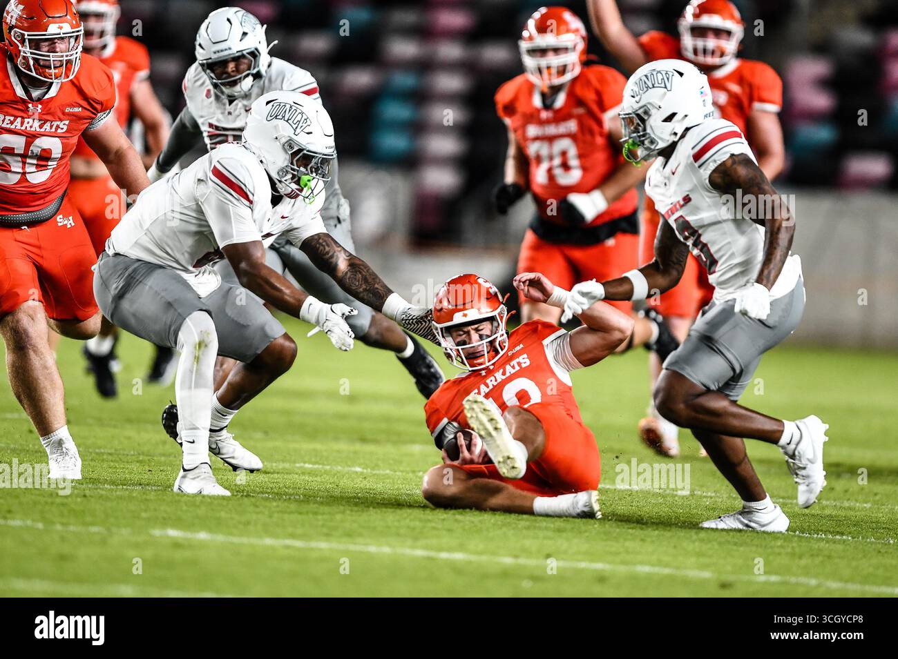 August 29, 2025, Houston, Texas, USA: Sam Houston QB (10) Hunter Watson ...
