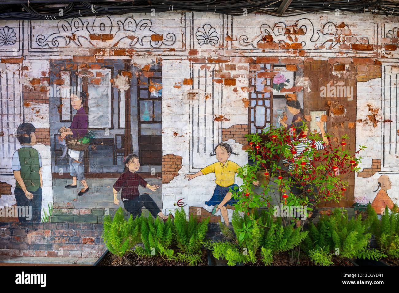 Mural, historic alleys, shops, restaurants, old town, Tianzifang ...