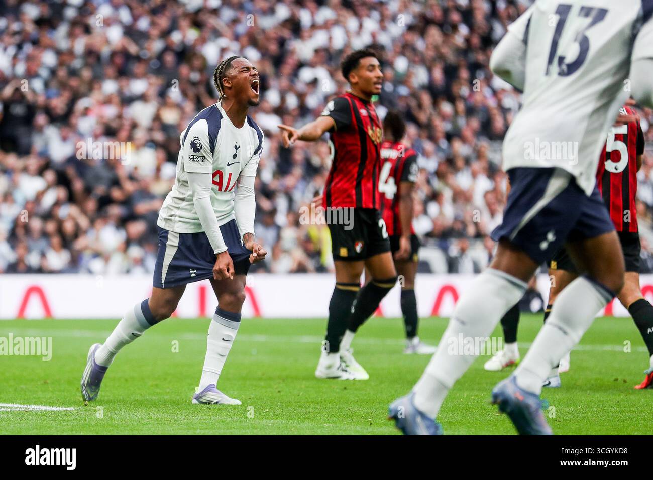 Wilson Odobert of Tottenham Hotspur reacts after a missed chance during ...