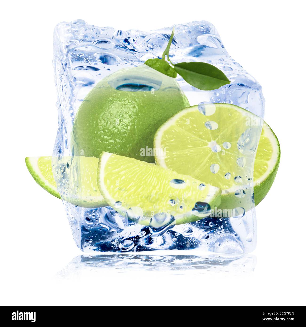 Whole slice lime in Cut Out Stock Images & Pictures - Alamy