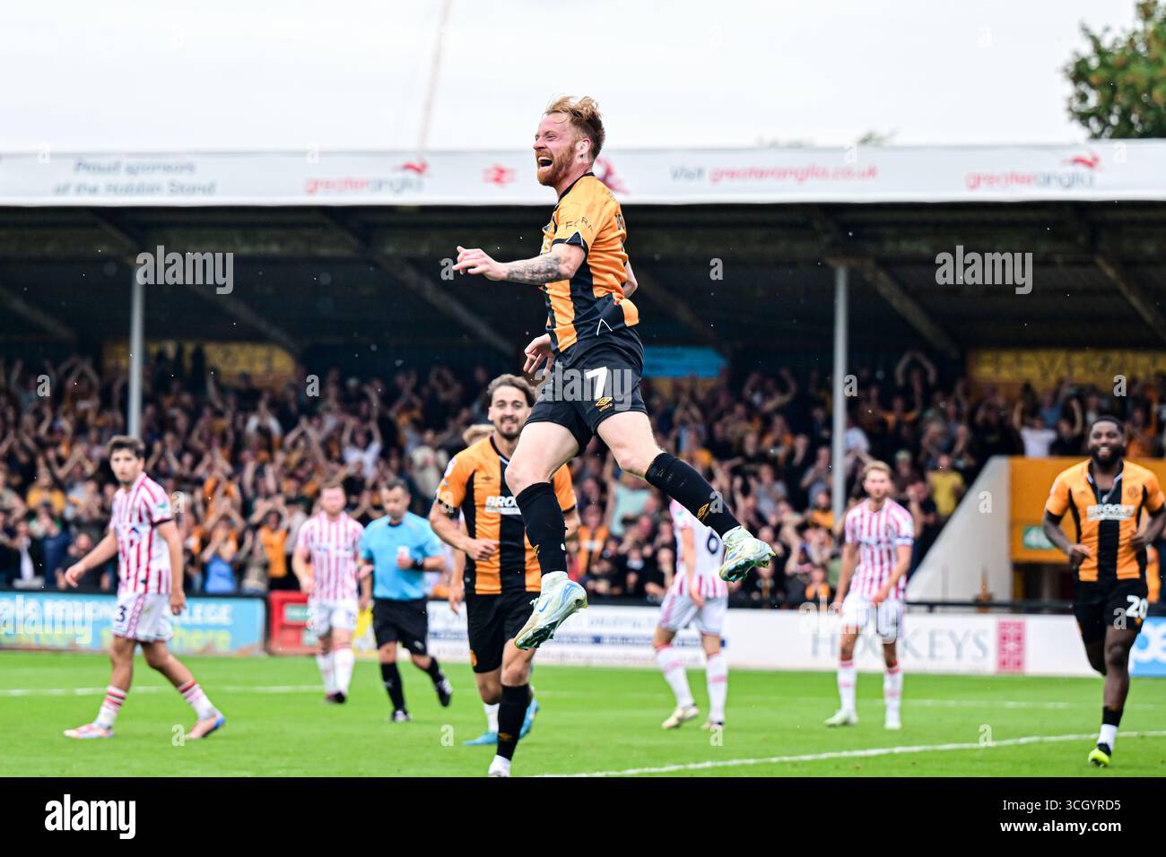 James Brophy (7 Cambridge United) celebrates after scoring teams second ...