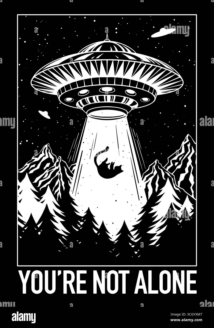 Vector poster funny cat Black and White Stock Photos & Images - Alamy