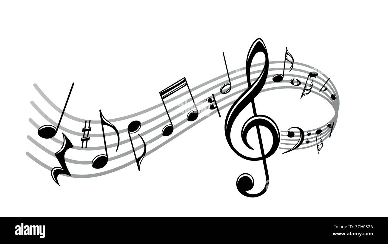 Blue musical note pattern Stock Vector Images - Alamy