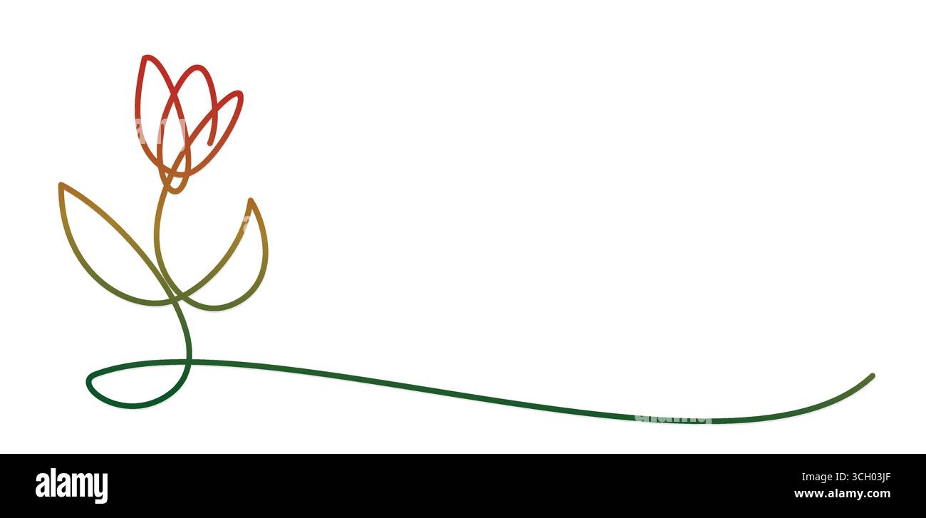 One line tulip flower Cut Out Stock Images & Pictures - Alamy