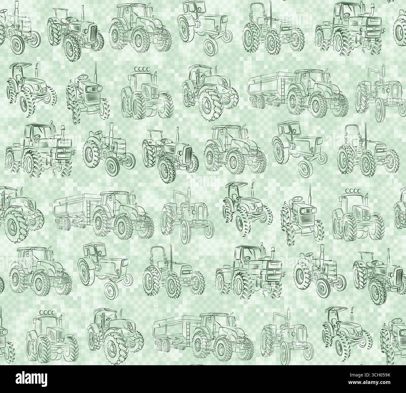 The seamless pixel background with tractors Stock Vector Image & Art ...