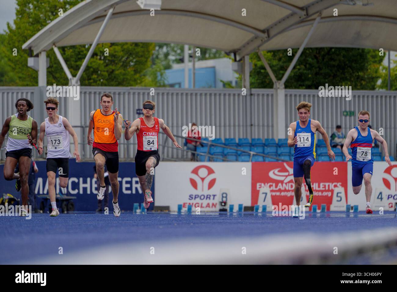 Manchester, UK. 30th August 2025. Para Ambulant 100m Sprint Final at ...