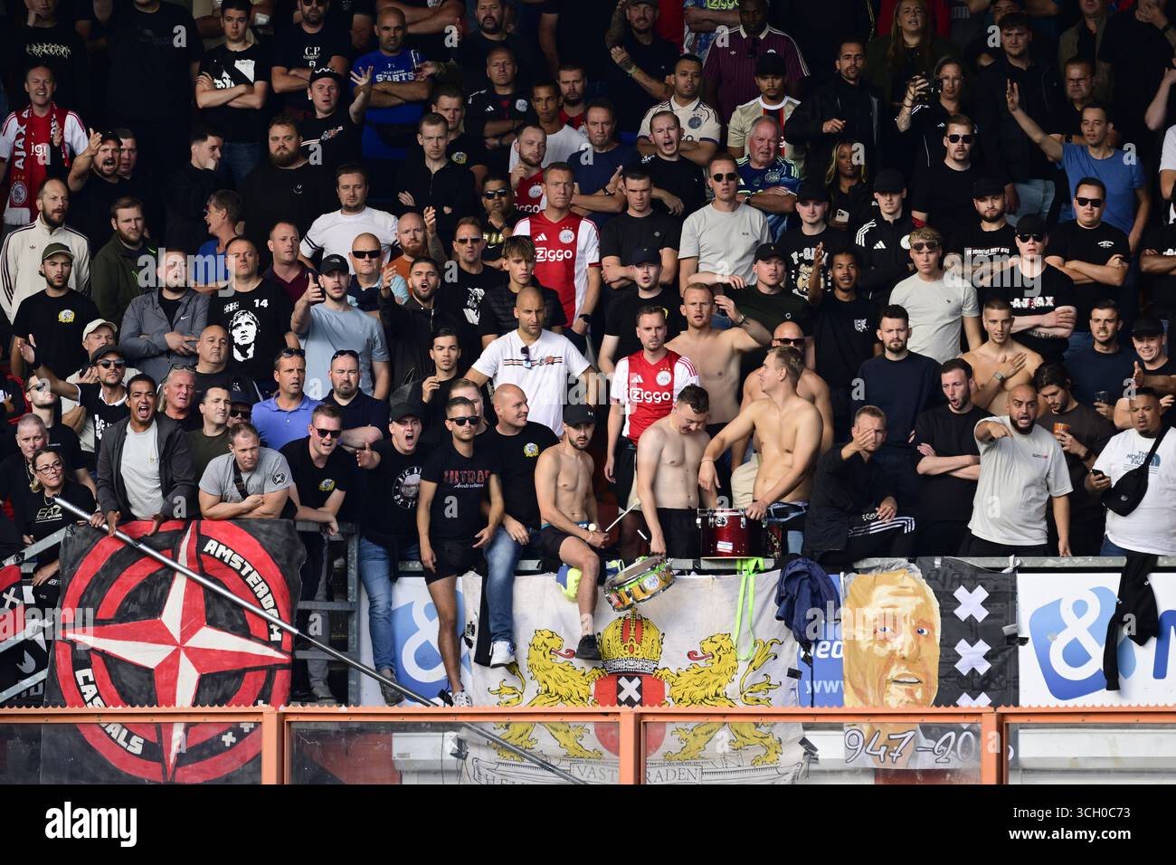 VOLENDAM - Ajax supporters during the Dutch Eredivisie match between FC ...
