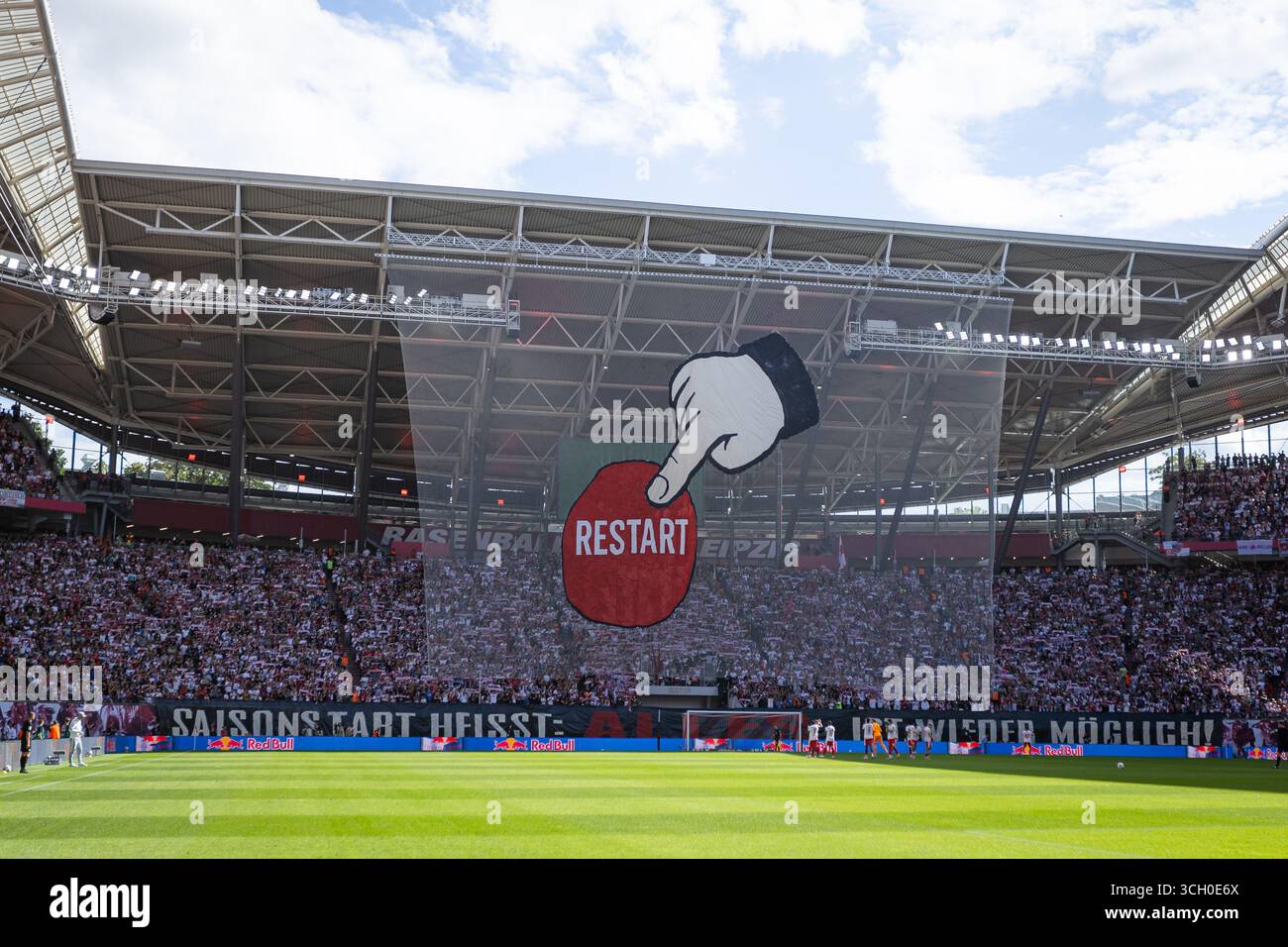 Leipzig, Germany. 30th, August 2025. Football fans of RB Leipzig seen ...