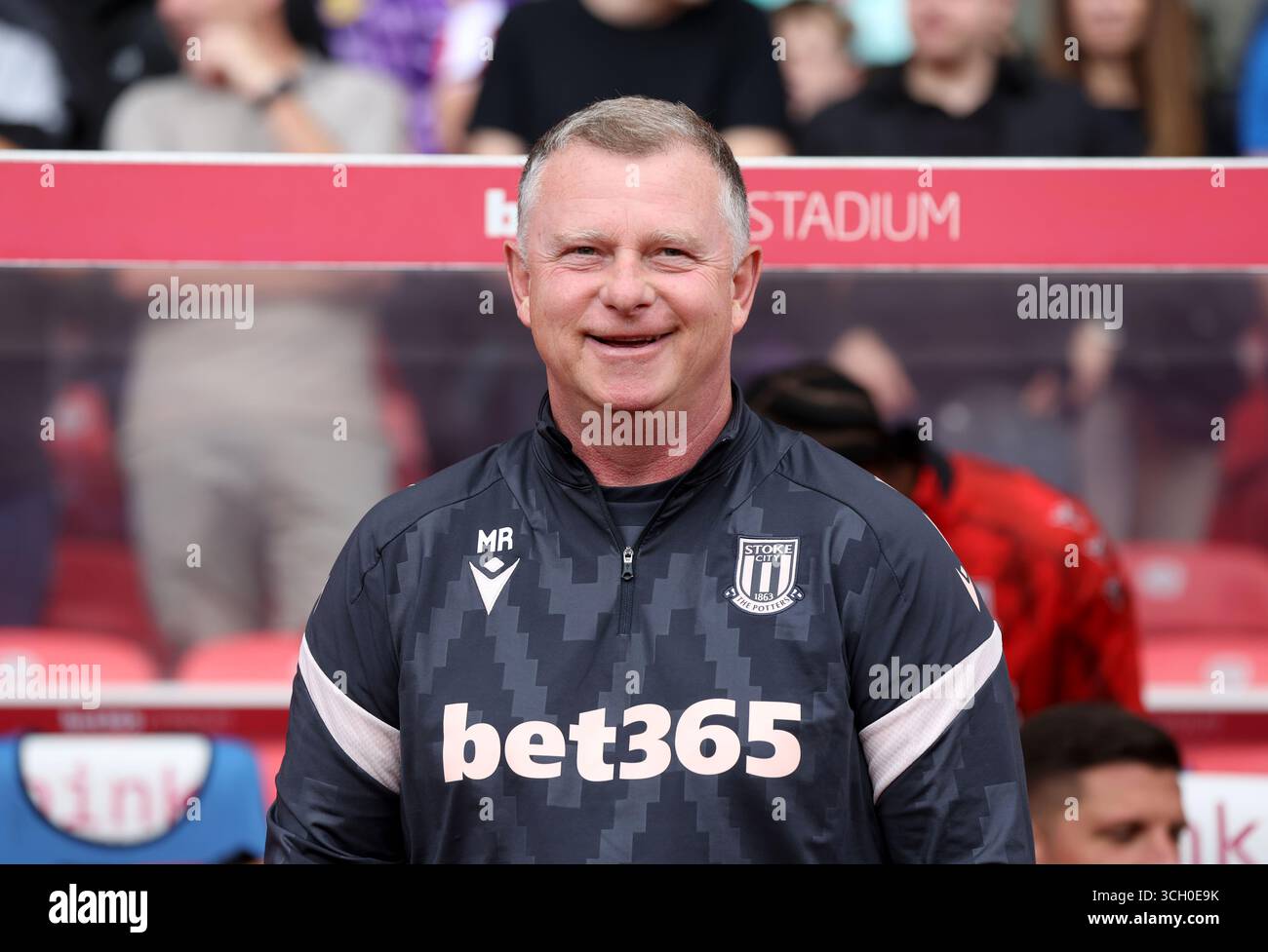 Stoke City manager Mark Robins before during the Sky Bet Championship ...