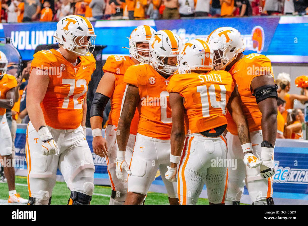 August 30, 2025, Atlanta, Georgia, USA: Wide Receiver BRAYLON STALEY ...