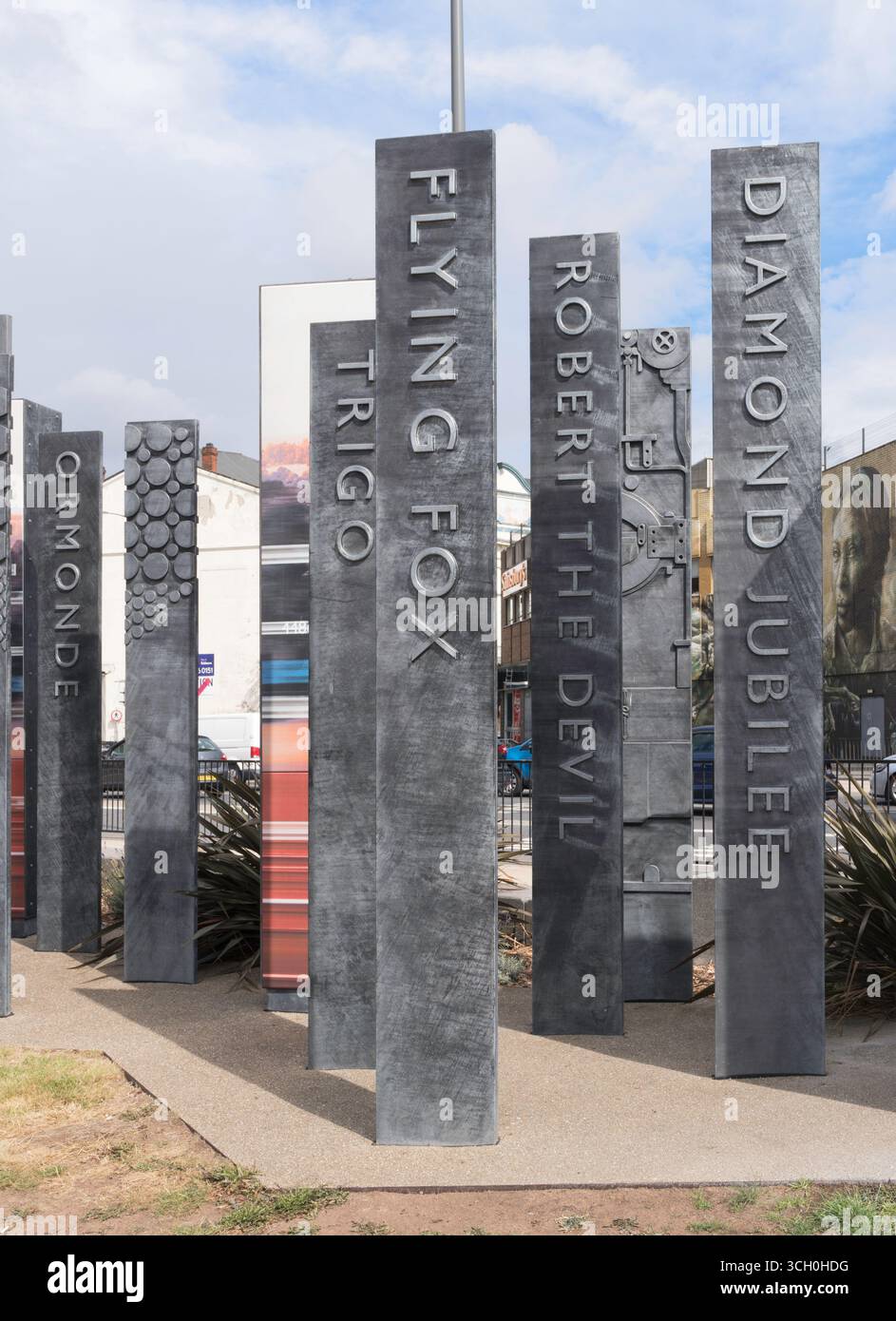 An artwork by artist Chris Brammall depicting the names of famous LNER ...