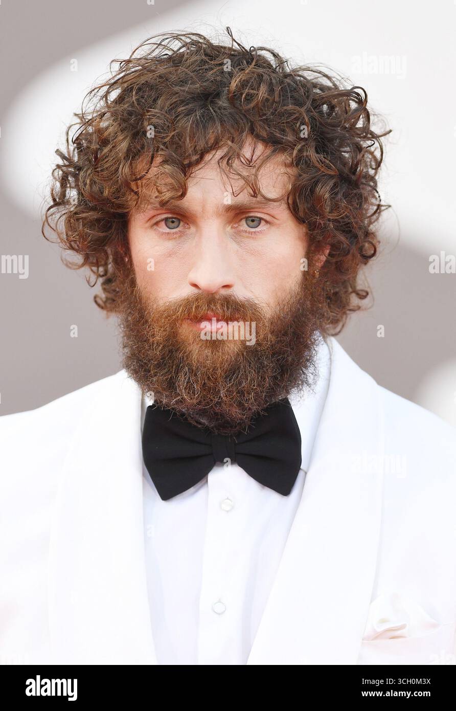 British actor Aaron Taylor- Johnson attends the premiere of Frankenstein at the 82nd Venice Film ...