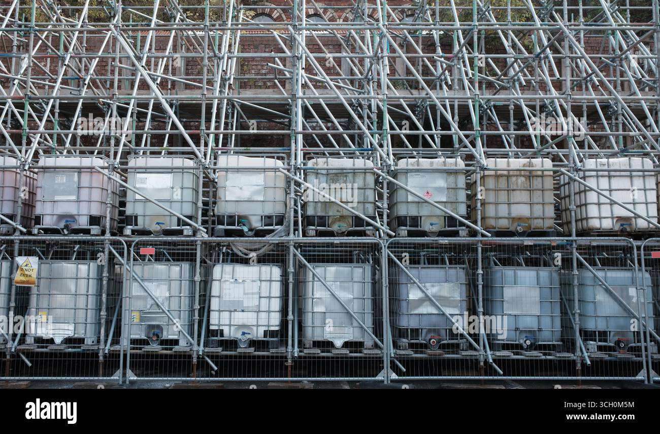 Industrial Intermediate Bulk Containers (IBCs) Stacked Within ...