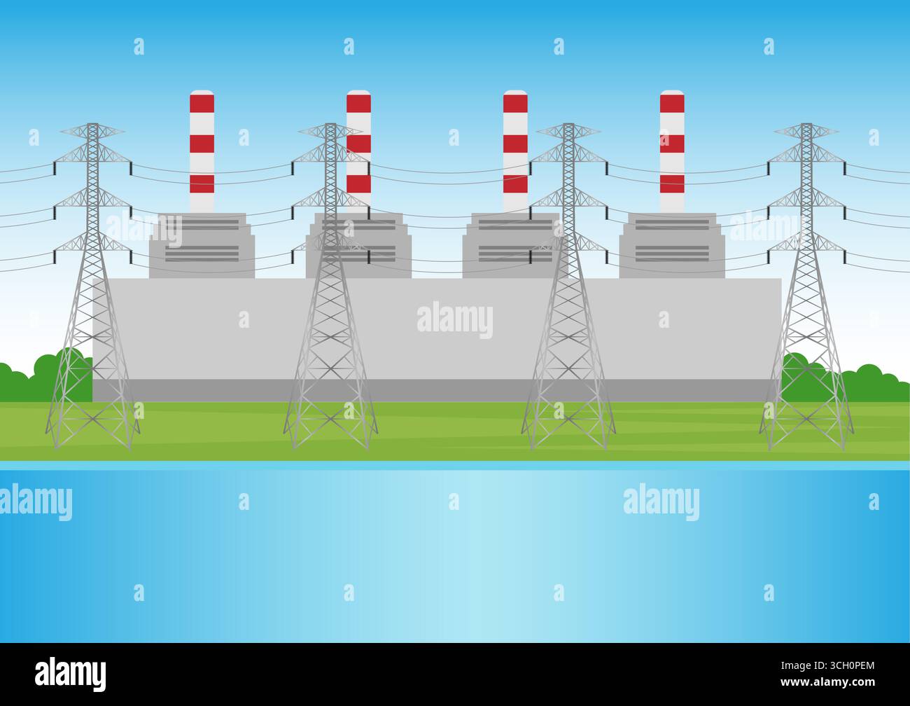 Power station. Power Plant. Electric Power Transmission. Electric ...