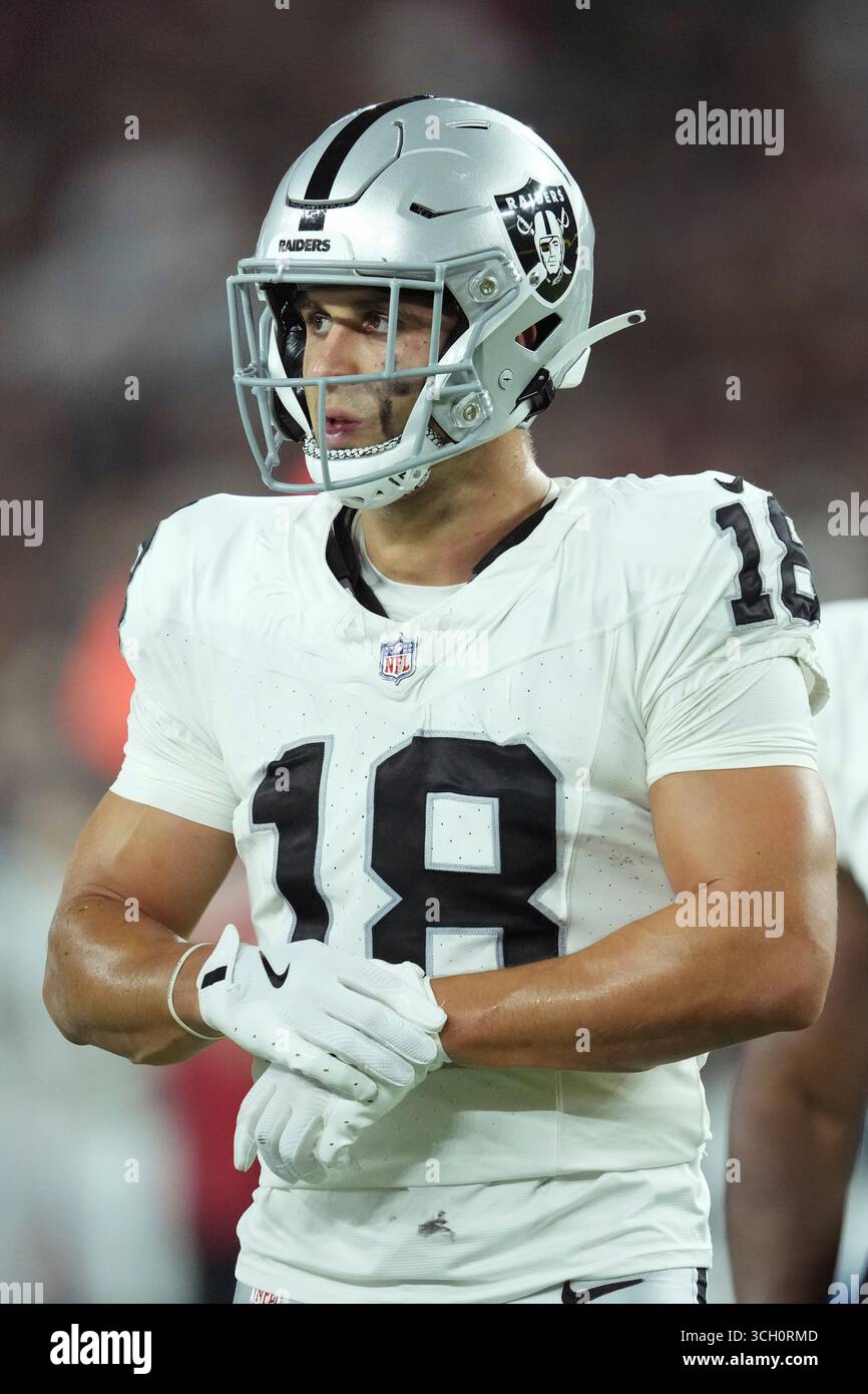 Las Vegas Raiders Wide Receiver Jack Bech Pauses On The Field During