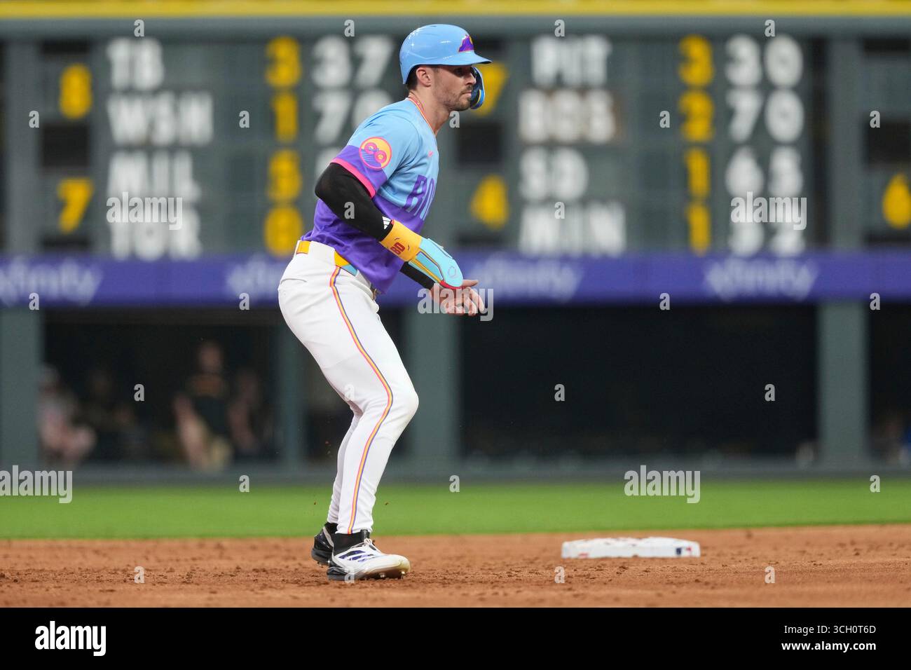 August 29 2025: Colorado center fielder Brenton Doyle (9) on the base ...