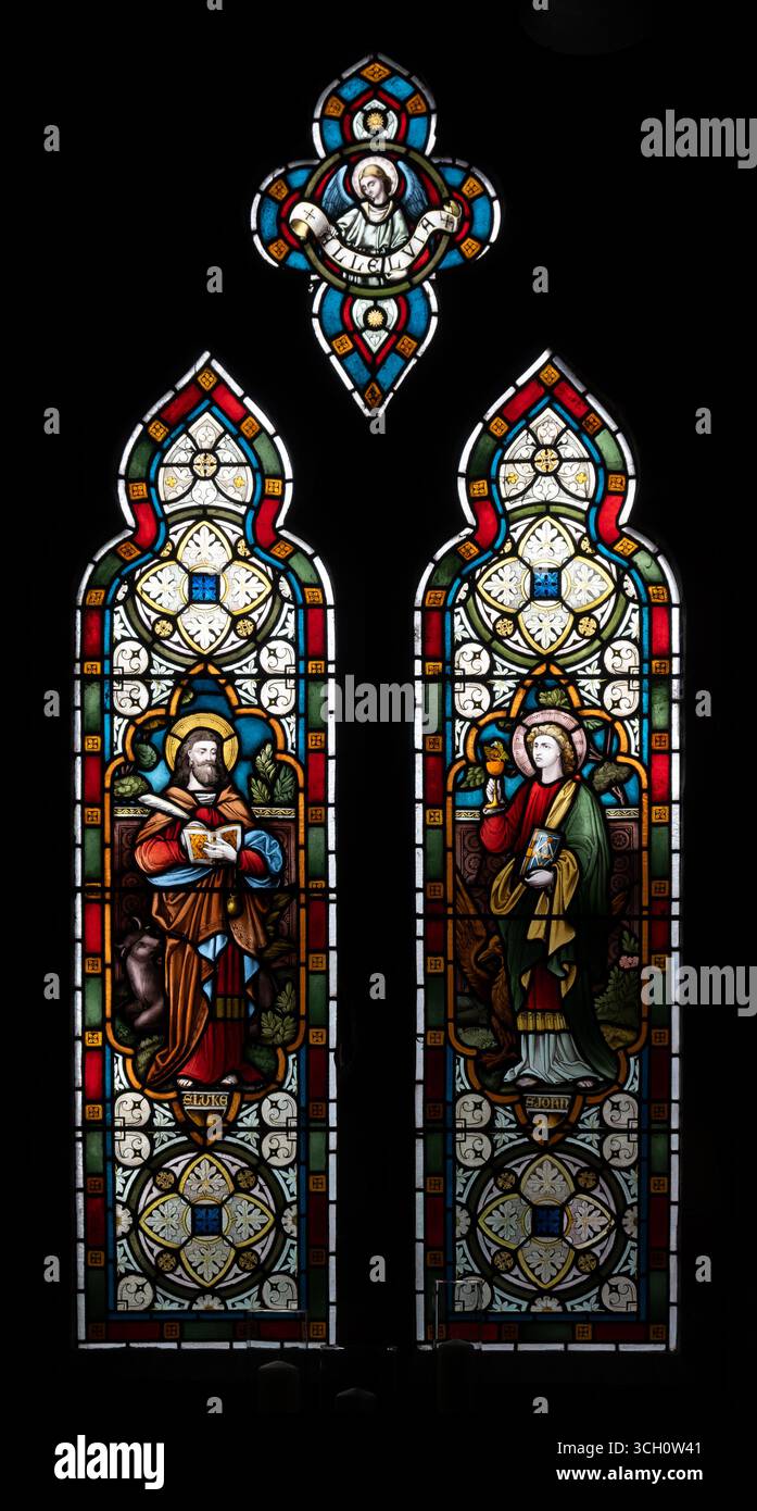 Saints Luke and John stained glass, St. John the Evangelist Church ...